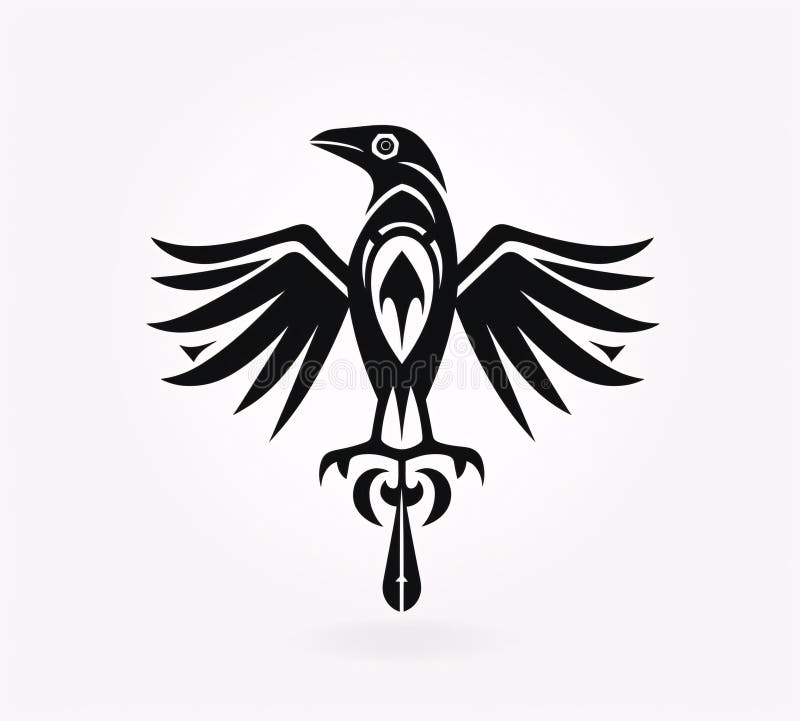 Simple Symbol or Logo of a Crow. Decorative Design, Tattoo Black and ...