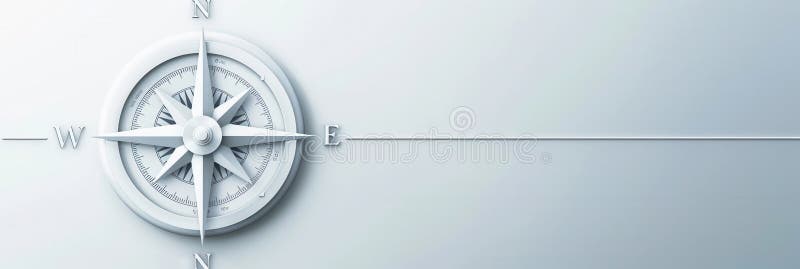A Simple and Symbolic Compass Illustration with Clear Lines on a White ...