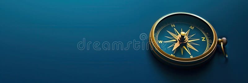 A Simple, Symbolic Image of a Classic Compass on a Blue Background ...