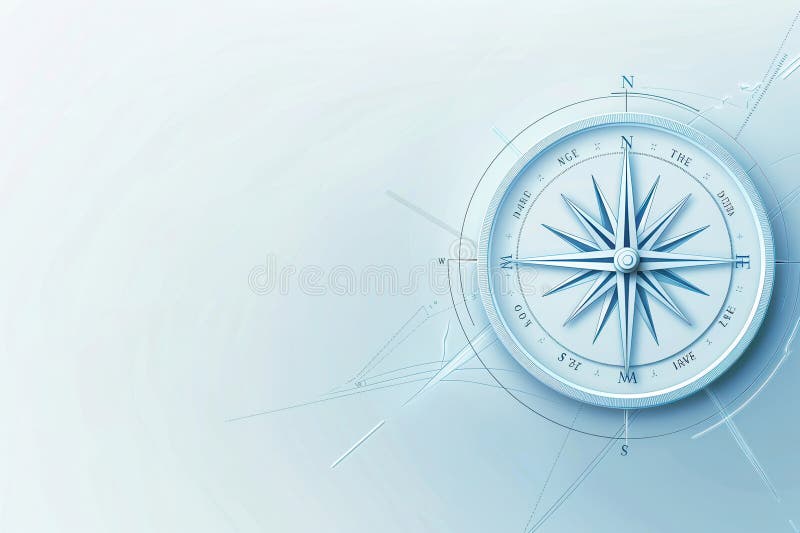 A Simple and Symbolic Image Featuring a Compass with Clear Lines on a ...