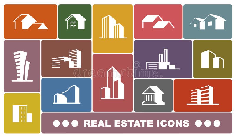 Real estate icons stock vector. Illustration of city - 29816465