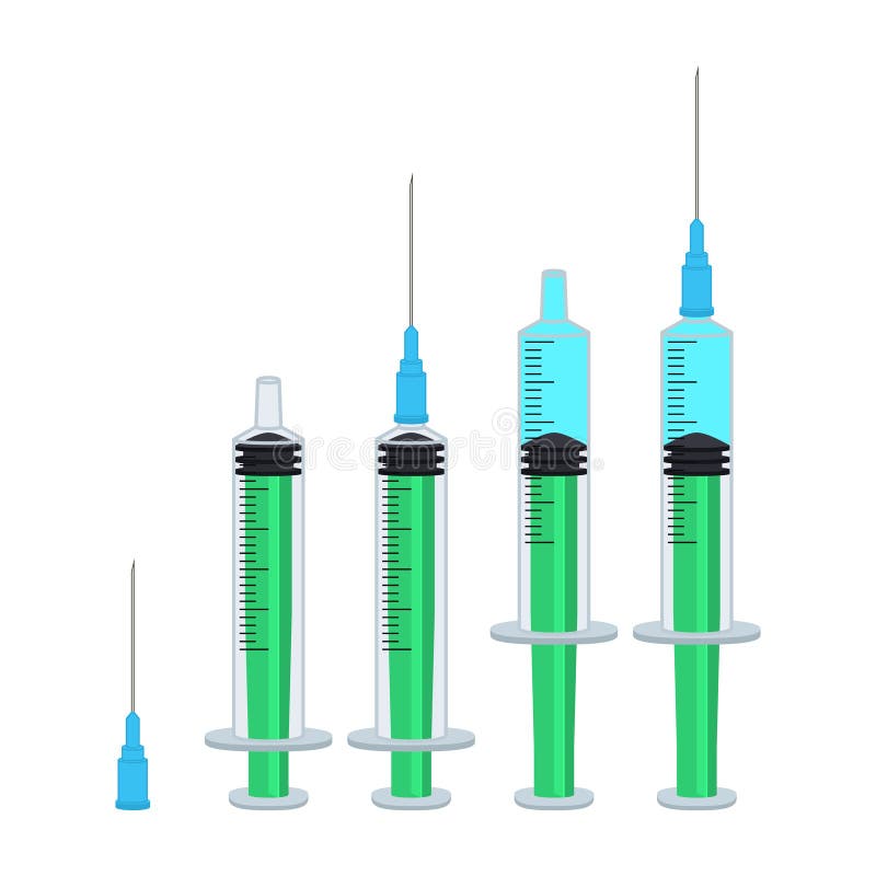 Simple Syringe Filled with Liquid. Stock Vector - Illustration of ...