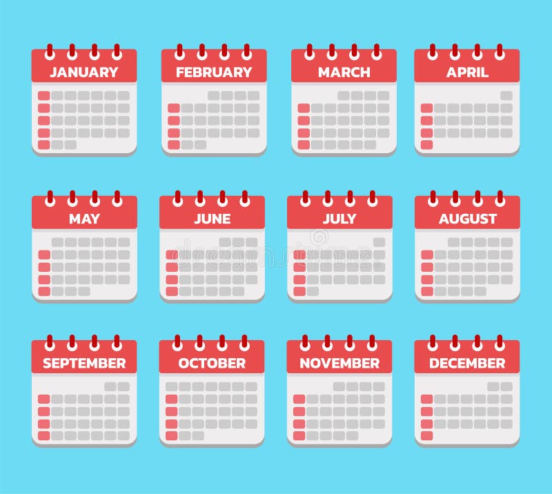 Simple Table Calendar with Blank Each Day Box. Stock Vector ...