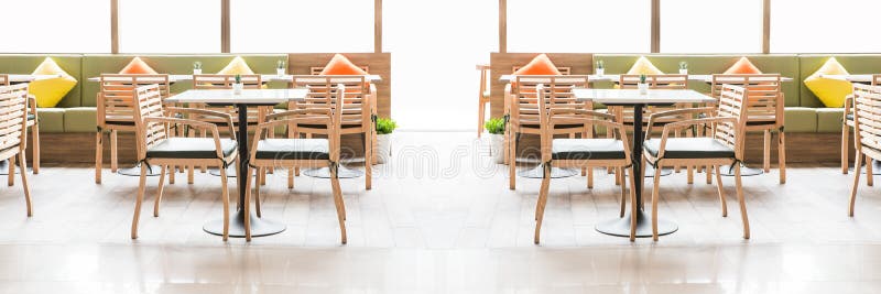Simple Table and Chair Set in a Restaurant Stock Image - Image of lunch ...