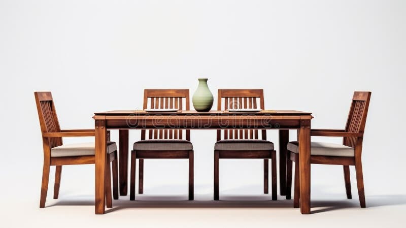 Simple Table with Chairs and Vase on Top. Perfect for Home Decor or ...