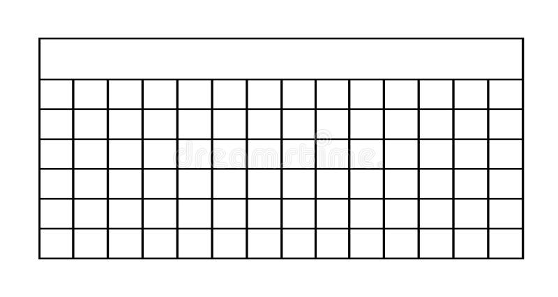 Simple Table, Chart Isolated on White. Minimalist 14 X 6 Grid Stock ...