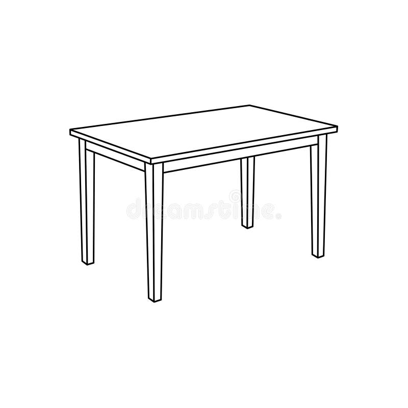 Simple Table Outline stock illustration. Illustration of line - 375295767