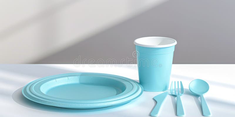 A Simple Table Setting with a Plate, Fork, Spoon, and Cup. Perfect for ...