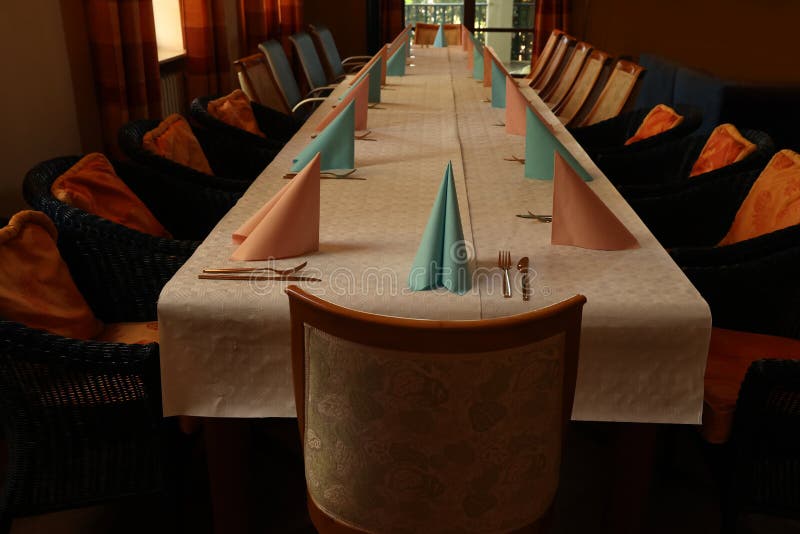 Simple Table Setting in a Restaurant for the Holiday Stock Photo ...
