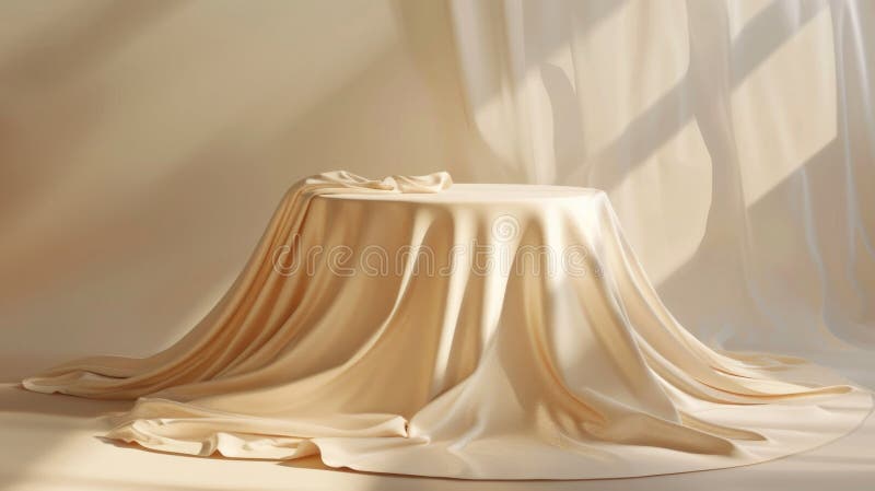 A Simple Table Setting with a White Cloth As a Centerpiece Stock ...