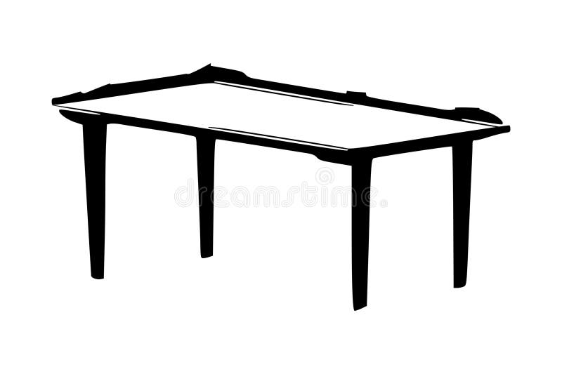 Simple Table Silhouette Vector Icon Stock Vector - Illustration of ...