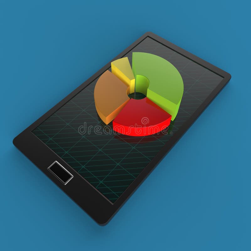 Simple Tablet PC with 3d Pie Diagram Chart on Screen Stock Image ...