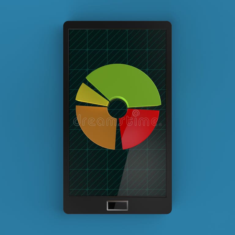 Simple Tablet PC with 3d Pie Diagram Chart on Screen Stock Image ...