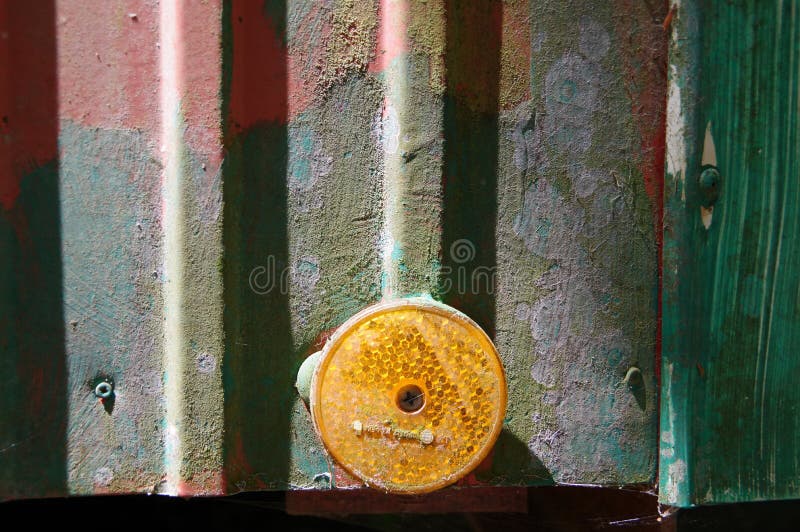 Simple Tail Light on Sheet Metal Carriage Stock Photo - Image of light ...