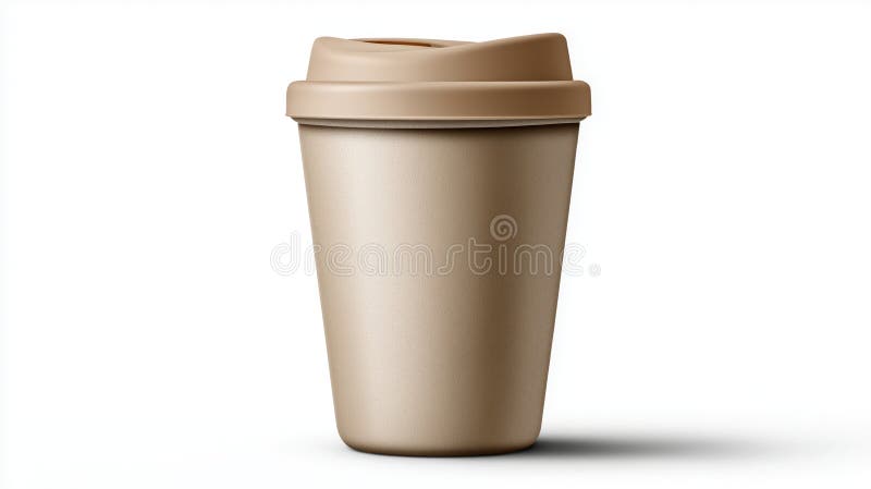 Simple Takeout Coffee Cup in Neutral Color on Plain Background Stock ...