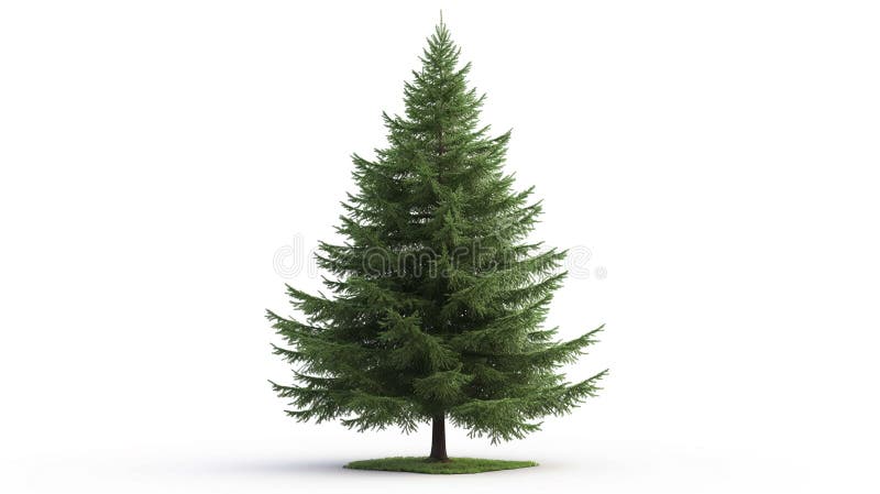 A Simple, Tall Green Pine Tree Standing Alone, Symbolizing Nature and ...