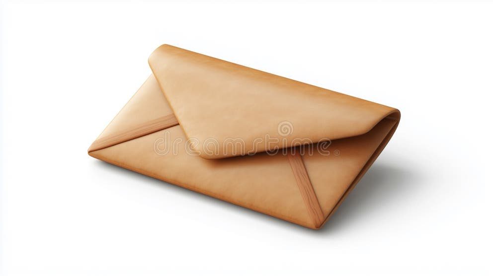 A Simple Tan Envelope Sitting on a White Surface in a Studio Shot Stock ...