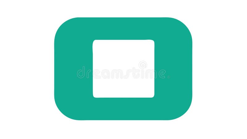 Simple Teal Square Shape Geometric Element Icon, Vector Design ...