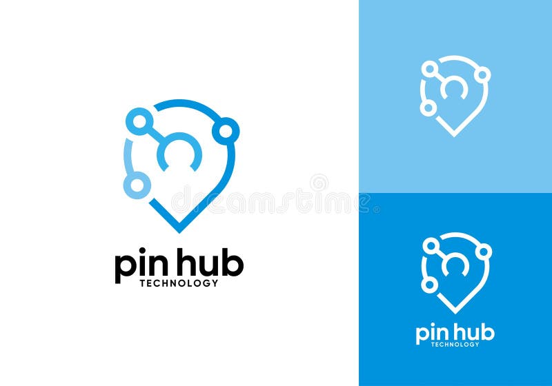 Simple Tech Pin Hub Logo Vector Design Stock Illustration ...