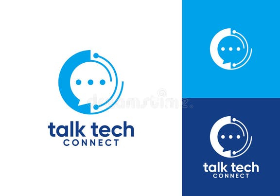 Simple Tech Talk Logo. Online Chat Communication Vector Design Stock ...