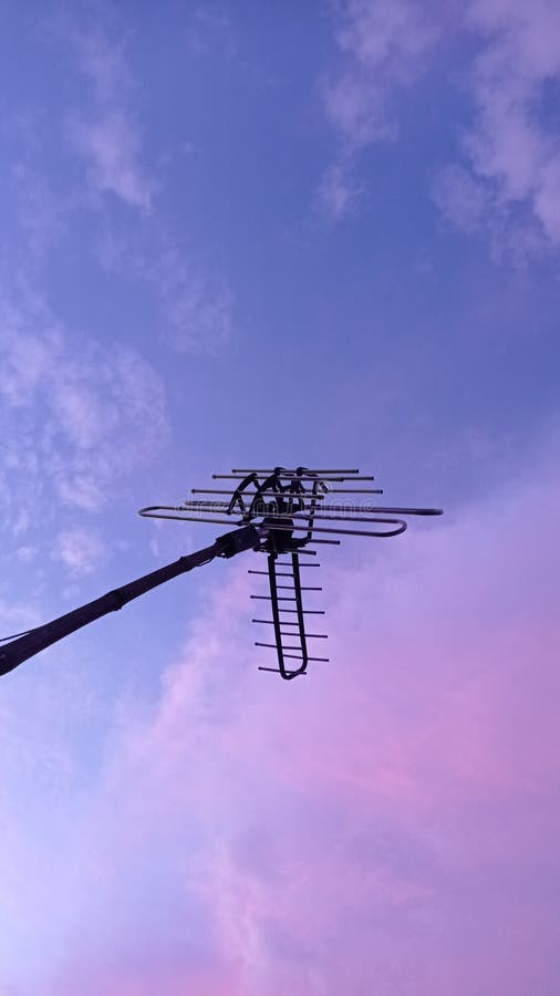 An Simple Television Antenne with Aesthetic Sky Stock Image - Image of ...