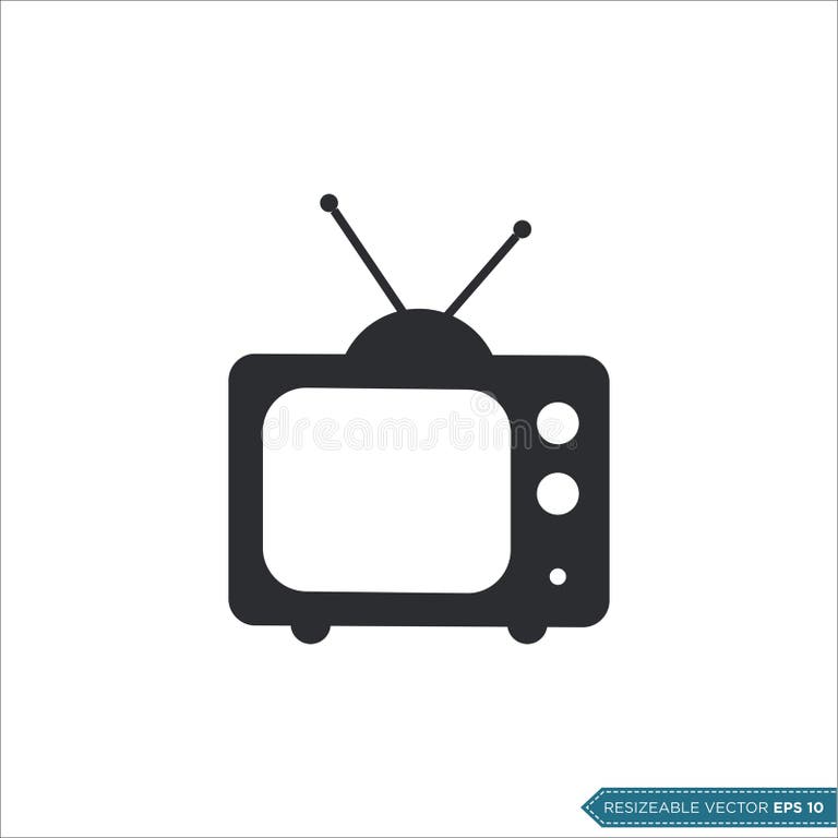 Simple Television Icon Vector Template Stock Vector - Illustration of ...