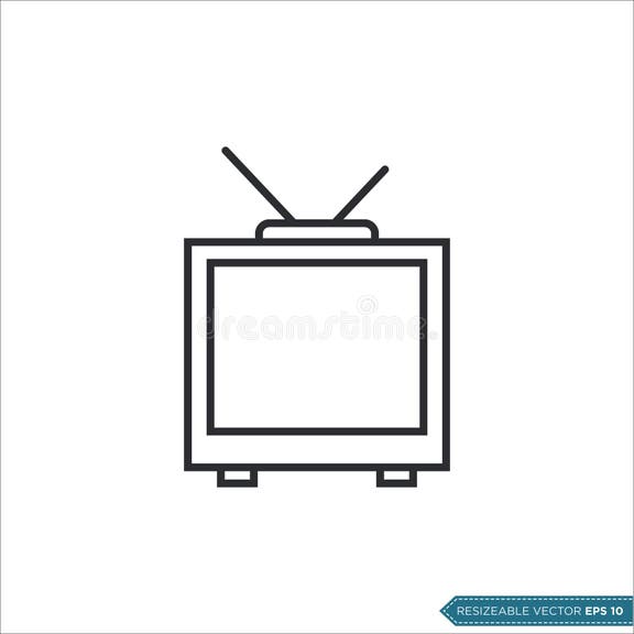 Simple Television Icon Vector Template Stock Vector - Illustration of ...