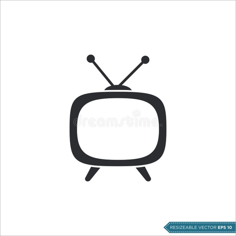 Simple Television Icon Vector Template Stock Vector - Illustration of ...