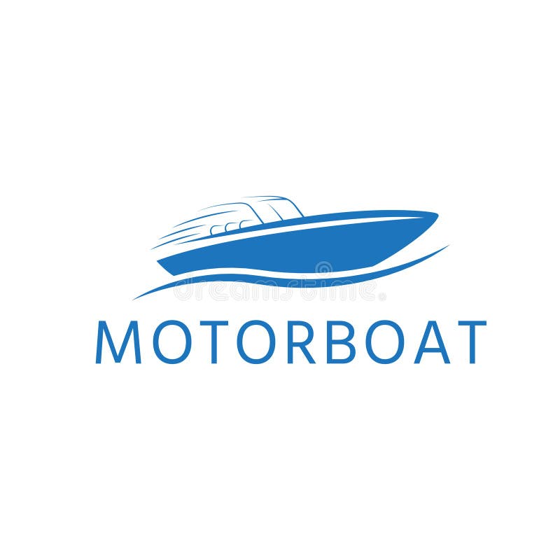 Simple Template Logo Icon of the Abstract Motor Boat.Vector ...