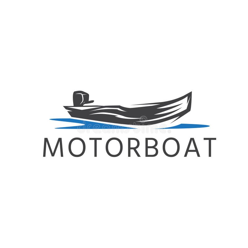 Simple Template Logo Icon of the Abstract Motor Boat.Vector ...