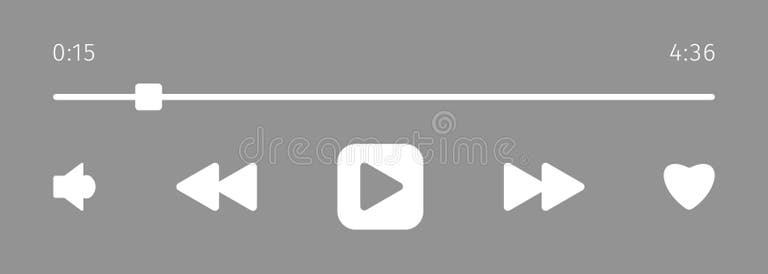 Simple Template of Media Device Playback Panel Interface. Audio or ...