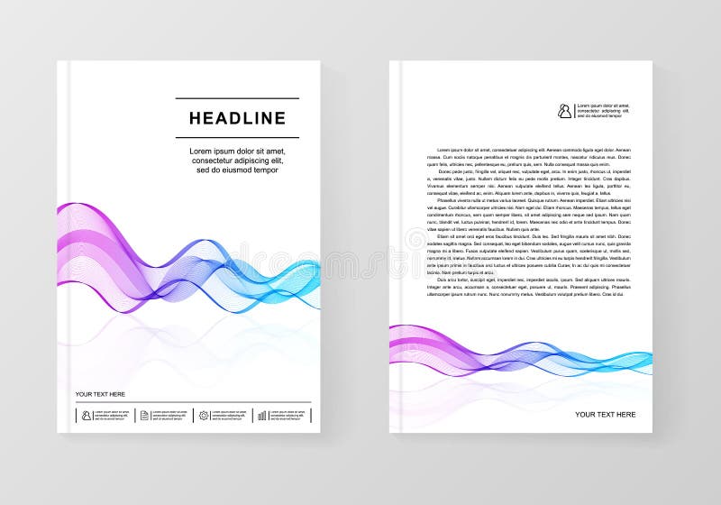 Simple Templates A4 with Gradient Wave Line for Business Stock Vector ...