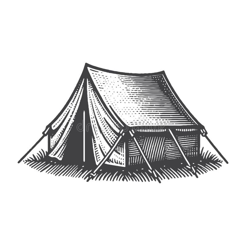 Simple Tents Vintage Retro Vector Illustration Design Style. Stock ...