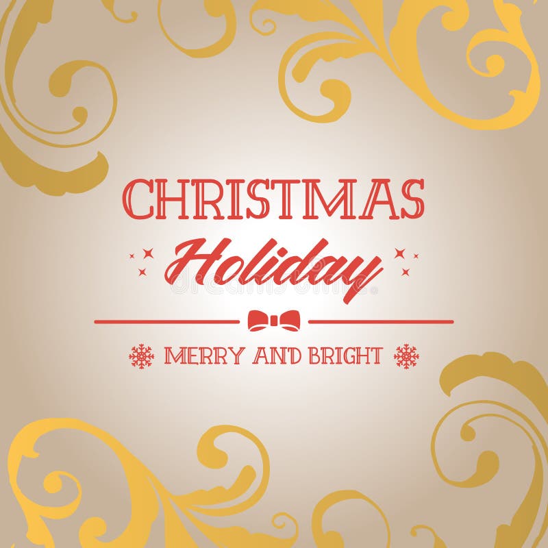 Simple Text of Christmas Holiday, with Pattern of Leaf Floral Frame ...