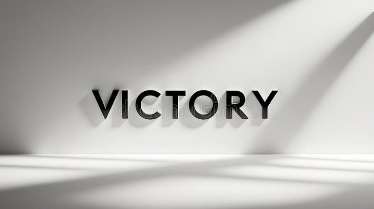 Simple Text Design Featuring the Word Victory in a Minimalist Interior ...