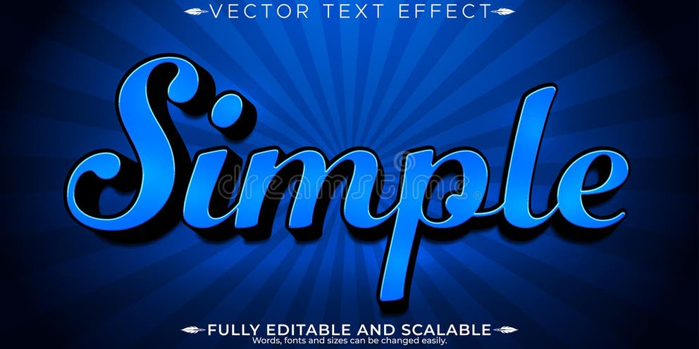 Simple Text Effect, Editable Modern and Creative Text Style Stock ...