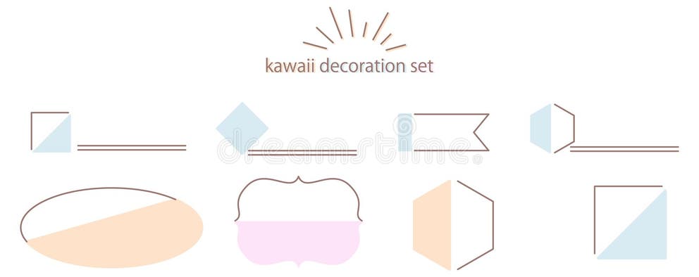 Set of Text Frames and Decorations in Soft Colors, Simple, Hand-drawn ...