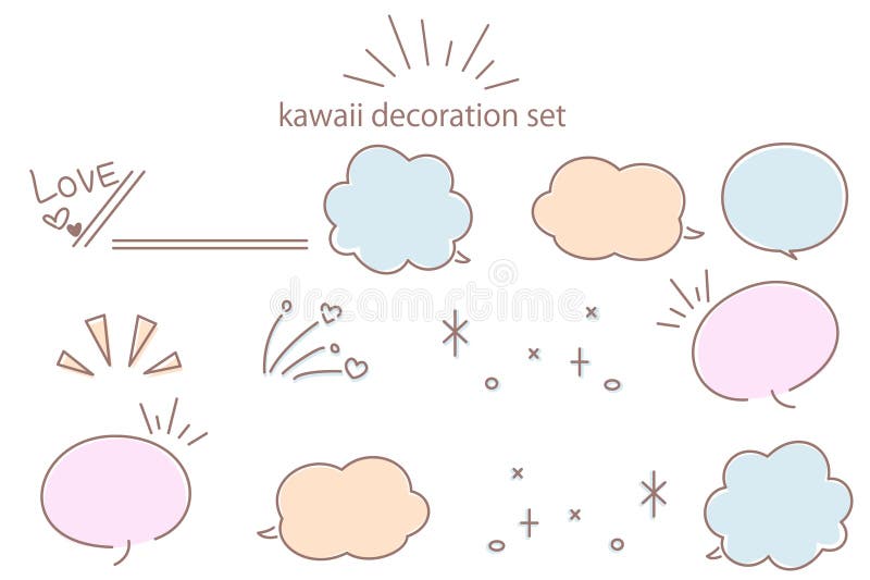 Set of Text Frames and Decorations in Soft Colors, Simple, Hand-drawn ...