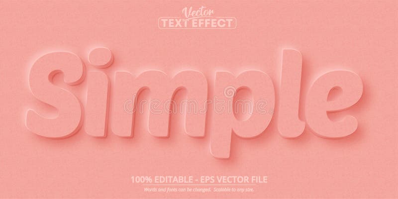 Simple Text, Neumorphism Editable Text Effect Stock Vector ...