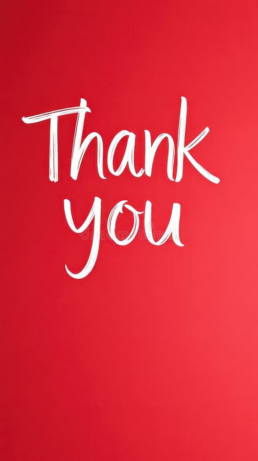 Simple Thank You Message on a Bright Red Background for Expressing ...