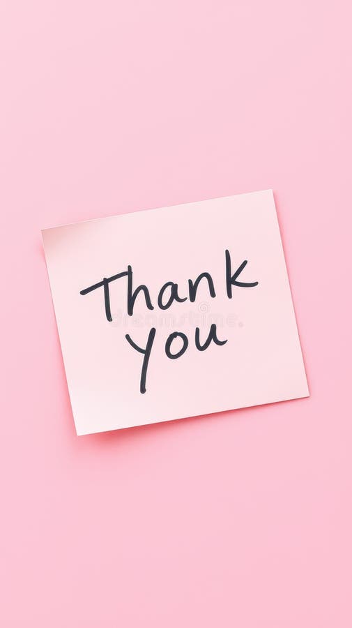 Simple Thank You Note on Pink Background for Expressing Gratitude and ...