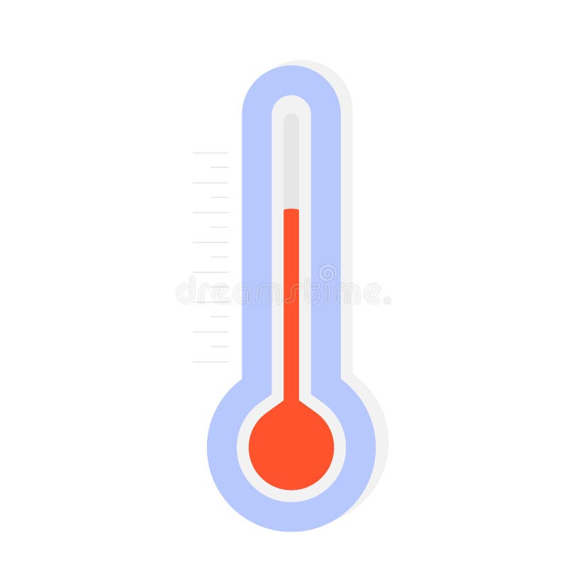Simple Thermometer with Red Hot Temperature High Scale Vector ...