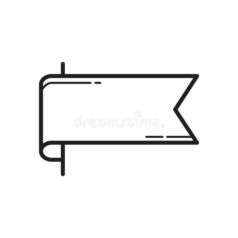 Thin line banner icon stock vector. Illustration of thin - 101451464