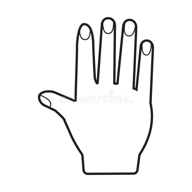 Thin line hand sign icon stock vector. Illustration of fingernail ...