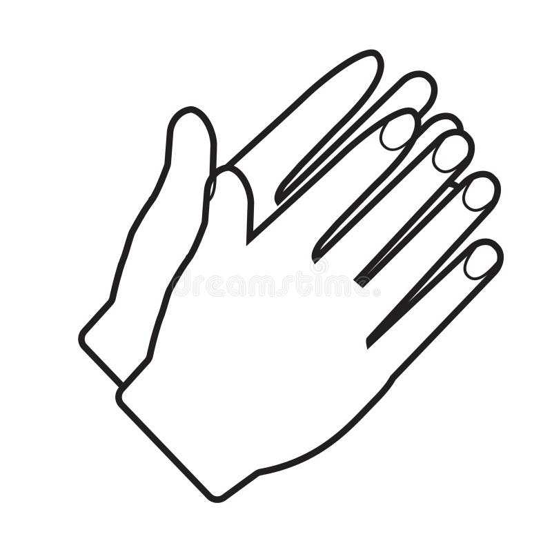 Thin line hand sign icon stock vector. Illustration of hand - 105359740