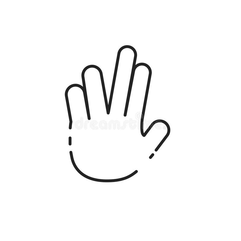 Thin line hands sign icon stock vector. Illustration of bones - 101983659