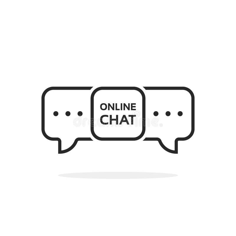 Simple Thin Line Online Chat Bubble Stock Vector - Illustration of ...