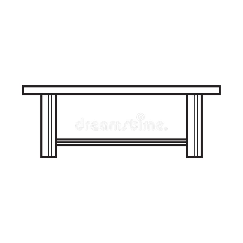 Thin line table icon stock vector. Illustration of rectangle - 106368120