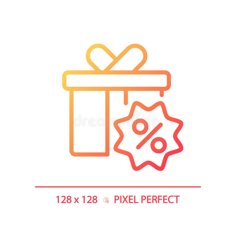 Simple Thin Linear Gradient Gift Hamper Icon Stock Vector ...