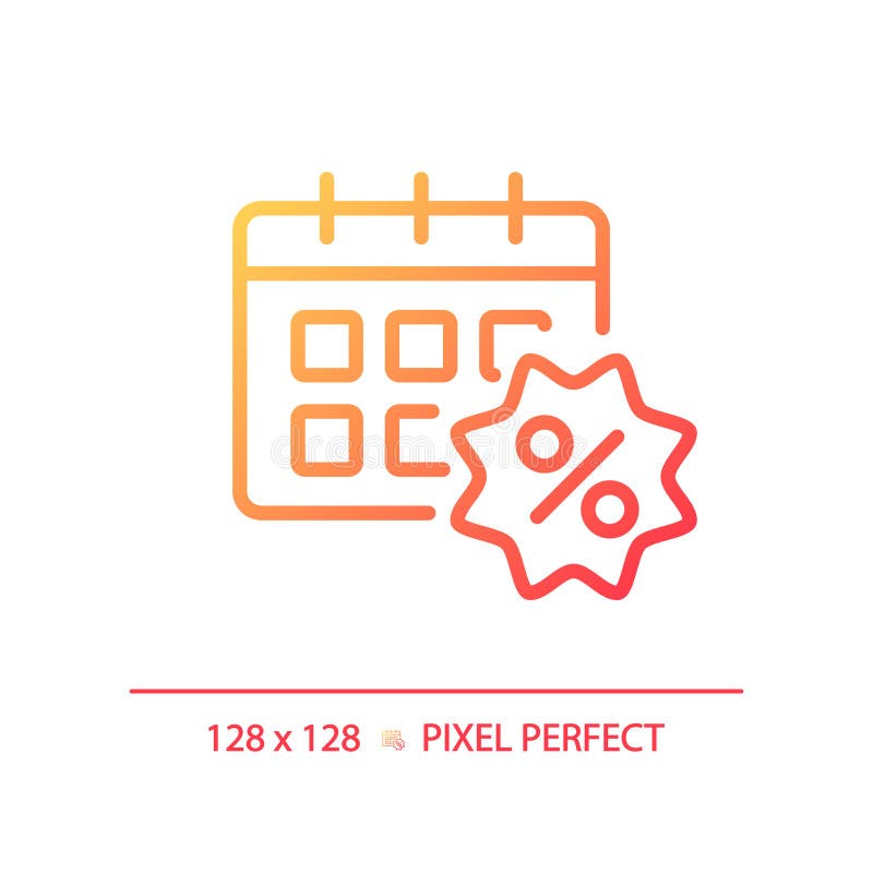 Simple Thin Linear Gradient Limited Date Discount Icon Stock Vector ...